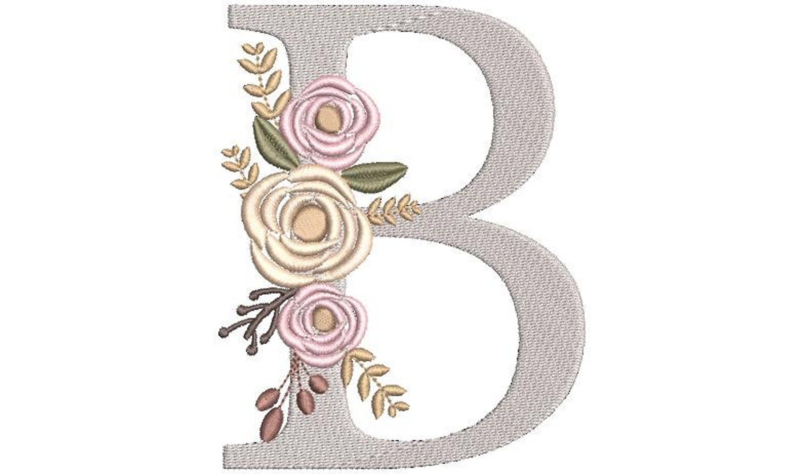 Floral Monogram Embroidery Fonts Design Bundle Flower Bunch - Etsy