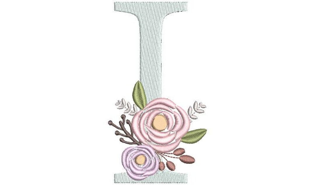 Floral Monogram Embroidery Fonts Design Bundle Flower Bunch Motif ...