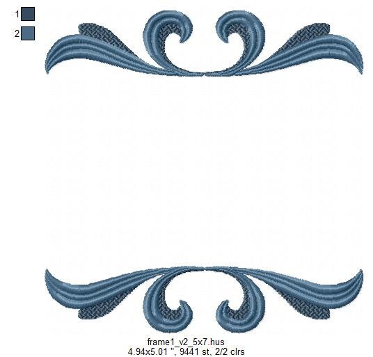 Decorative Royal Brocade Frame Embroidery Design Monogram Border in 3 ...