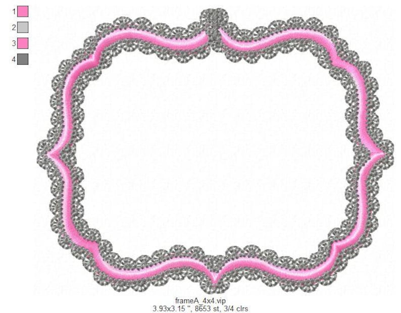 Fancy Decorative Rectangle Applique Embroidery Design Monogram - Etsy