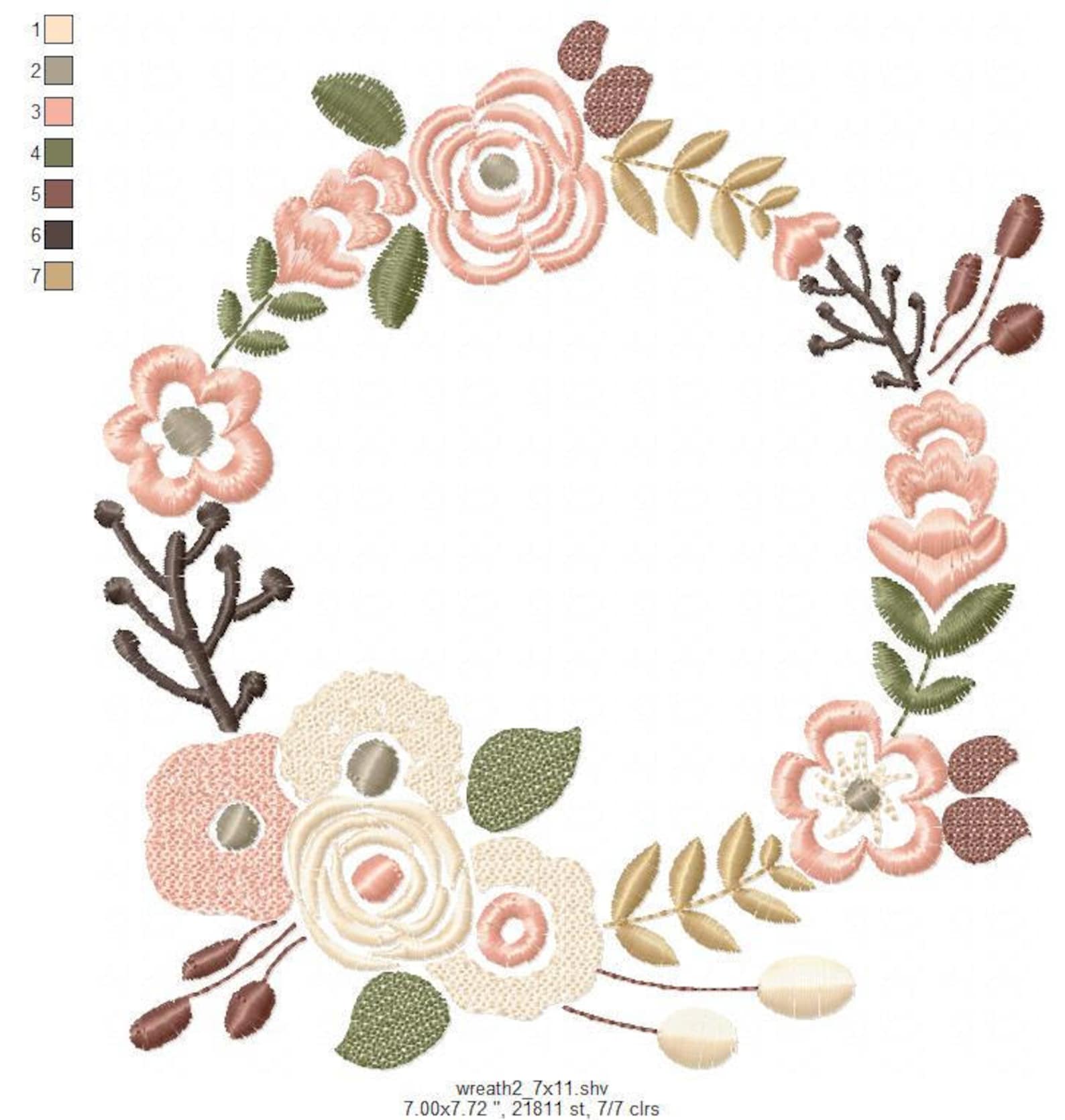 Floral Wreath Font Frame Monogram Design EMBROIDERY DESIGN - Etsy