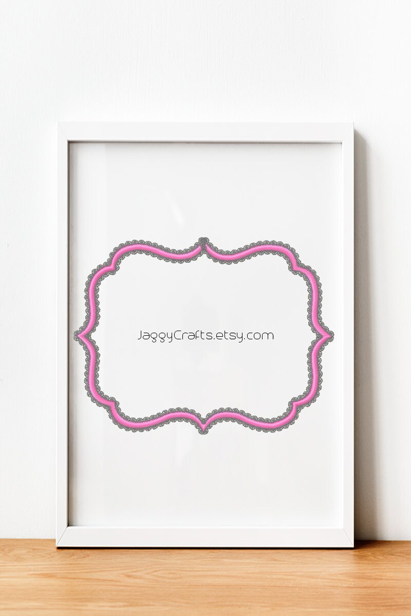 Fancy Decorative Rectangle Applique Embroidery Design Monogram Font ...