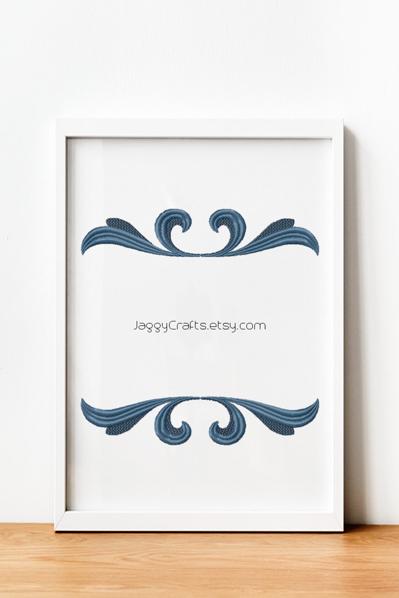 Decorative Royal Brocade Frame Embroidery Design Monogram | Etsy