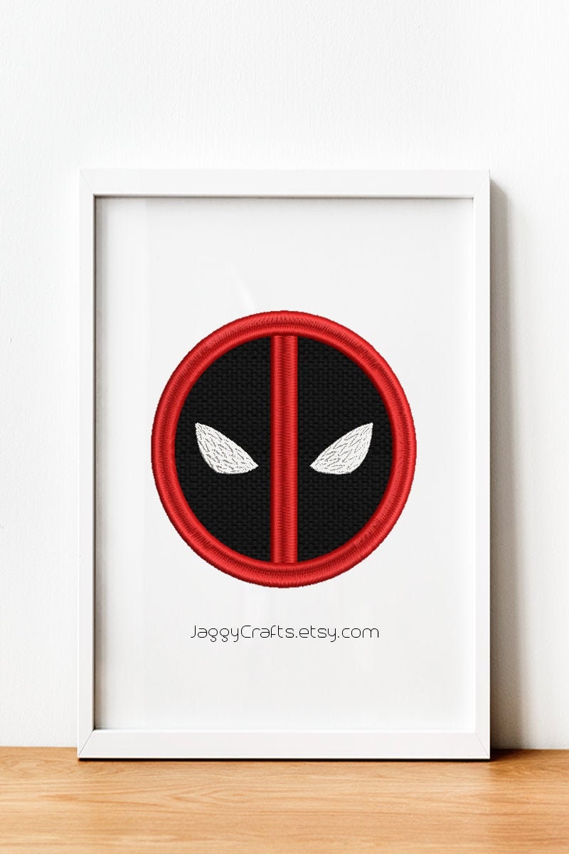 Deadpool Logo Embroidery Design in Applique and Low Density - Etsy UK