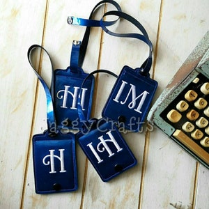 In the Hoop Folded Bag Tag Bagtag With Address Business Card Slot ...