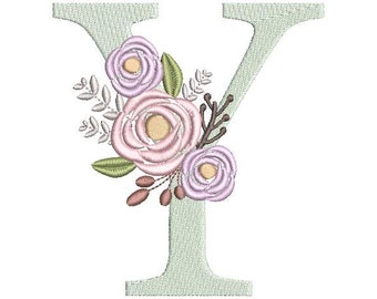 Machine Embroidery LETTER Y Uppercase 10cm / 4 (Download Now) - Etsy