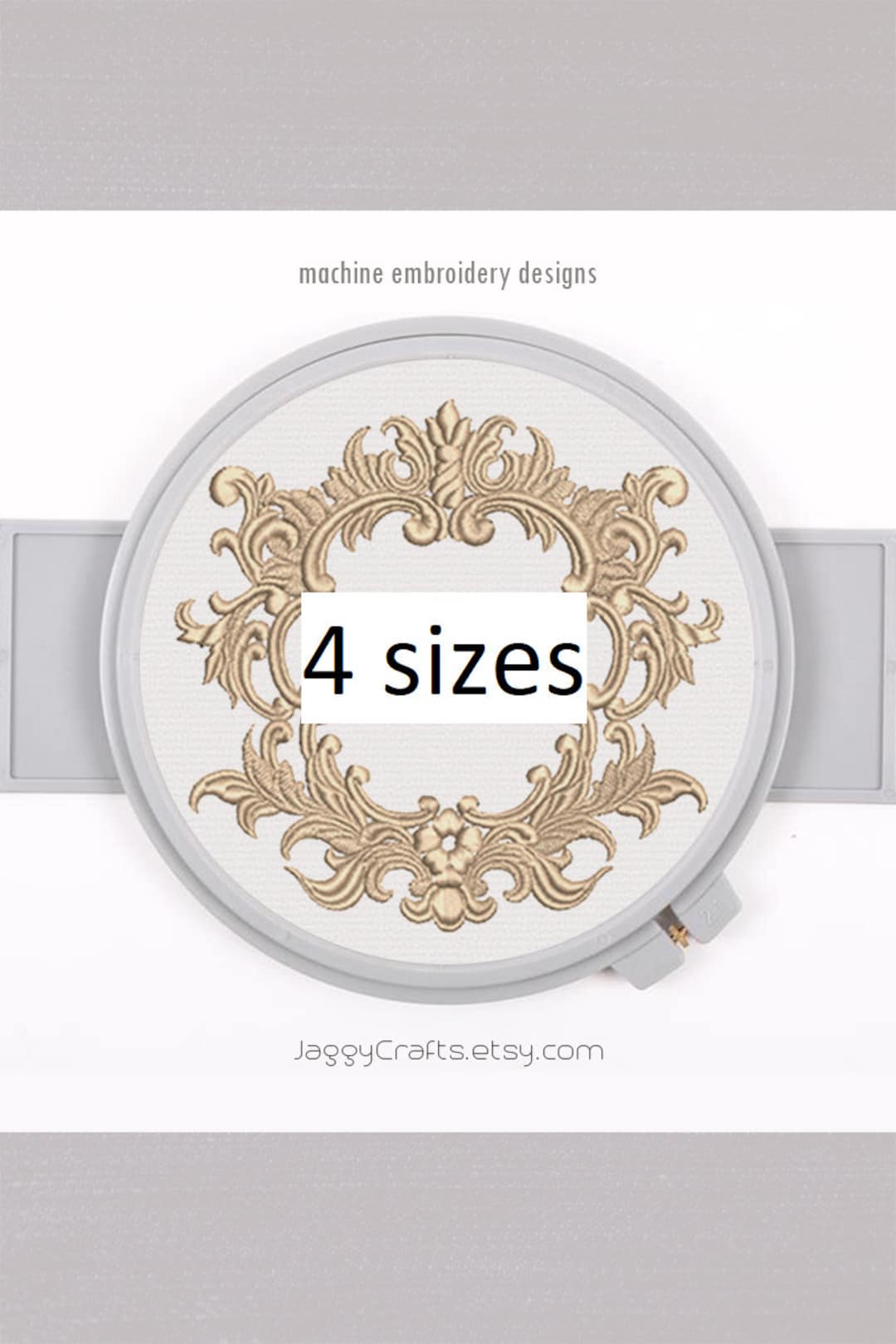 Vintage Royal Baroque Embroidery Design Frame Monogram Scroll Details ...