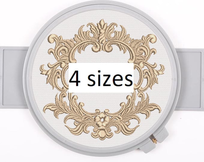 Vintage Royal Baroque Embroidery Design Frame Monogram Scroll Details ...