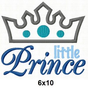 Little Prince Crown Applique for Cute Baby Boy Machine Embroidery ...