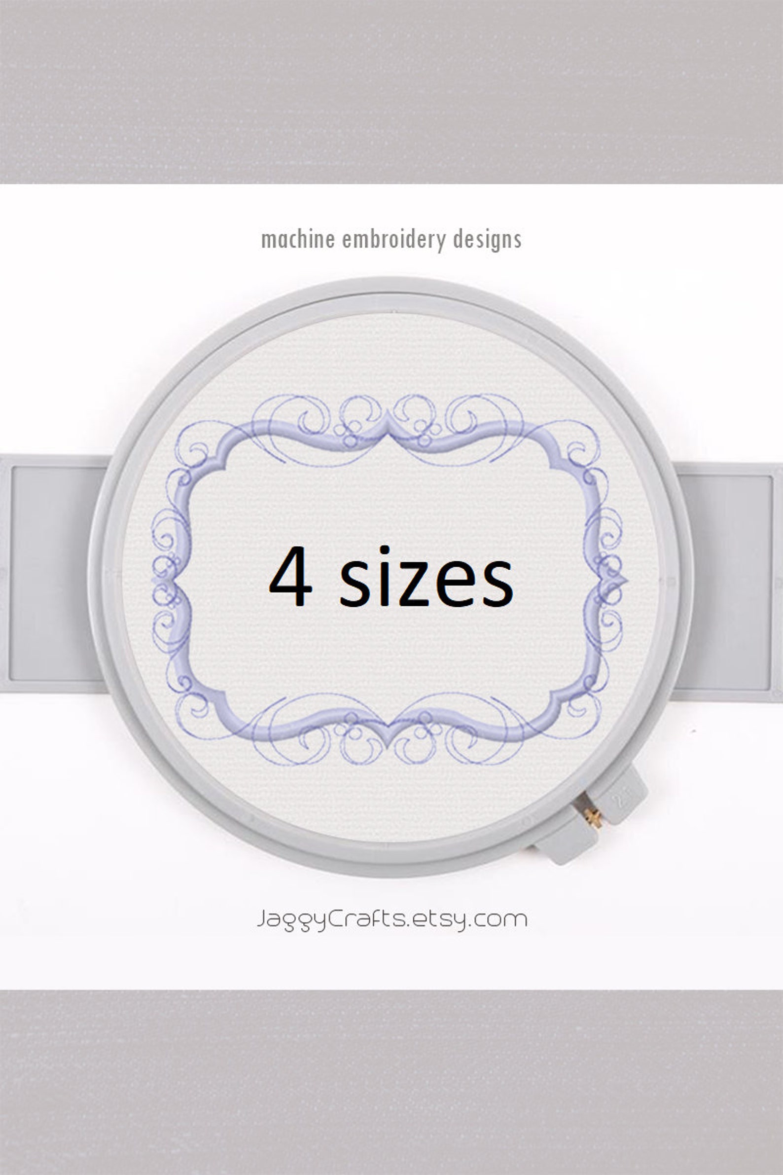 Swirl Decorative Rectangle Applique Frame Embroidery Design Monogram ...