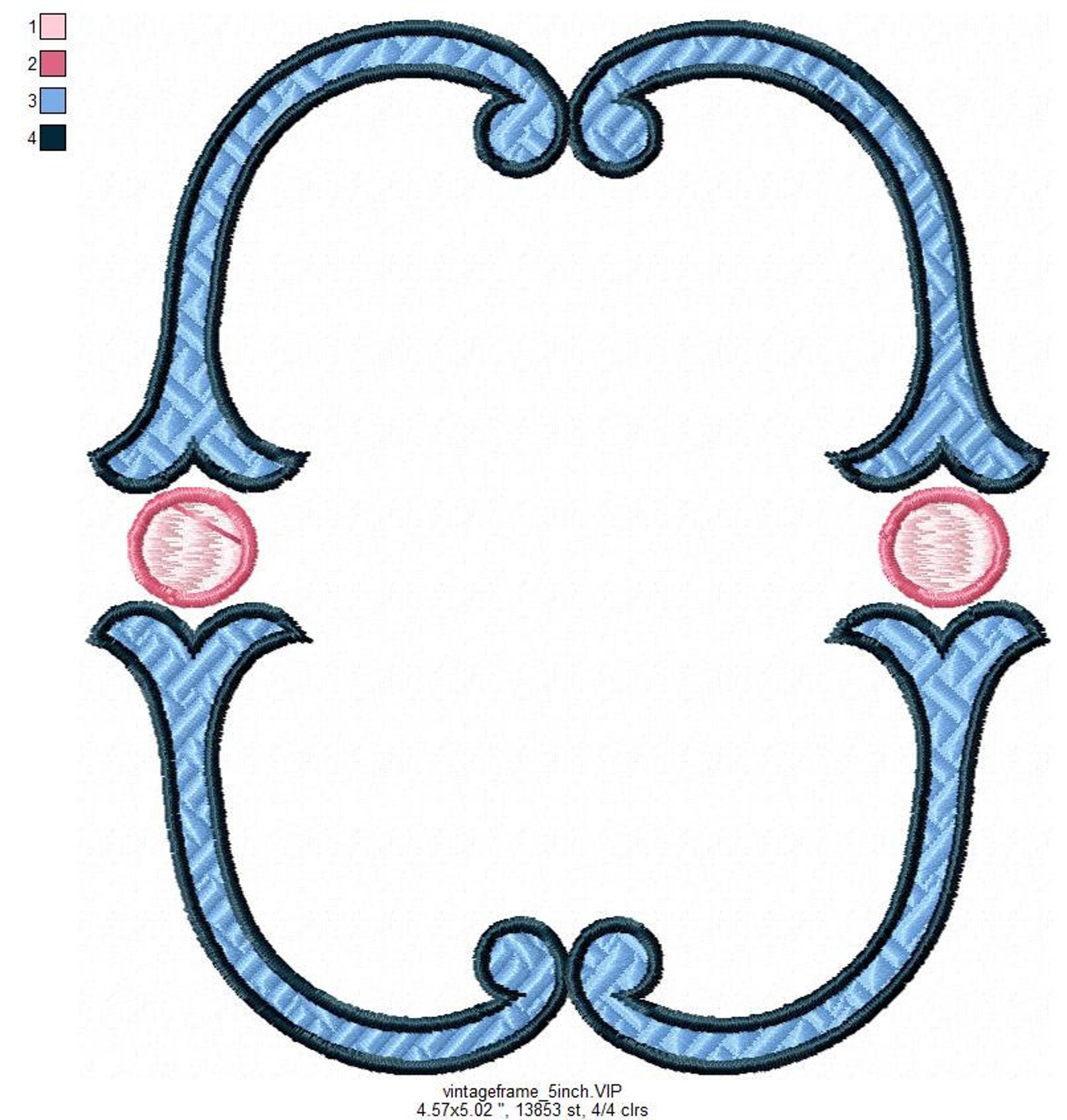 Simple Vintage Oval Frame Embroidery Design Monogram Font Border in 6 ...