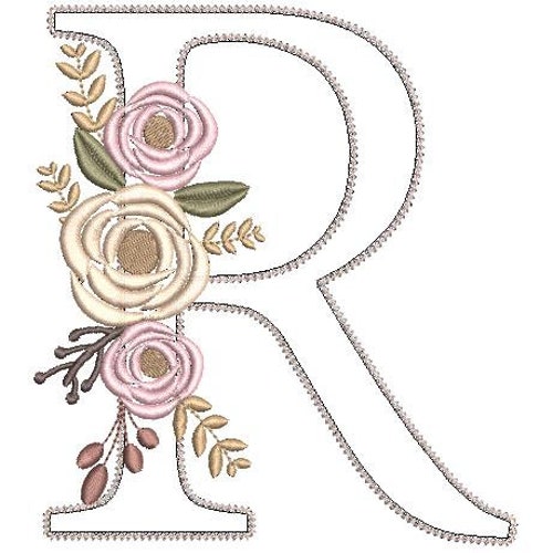 Floral Monogram Embroidery Fonts Design Bundle Flower Bunch - Etsy