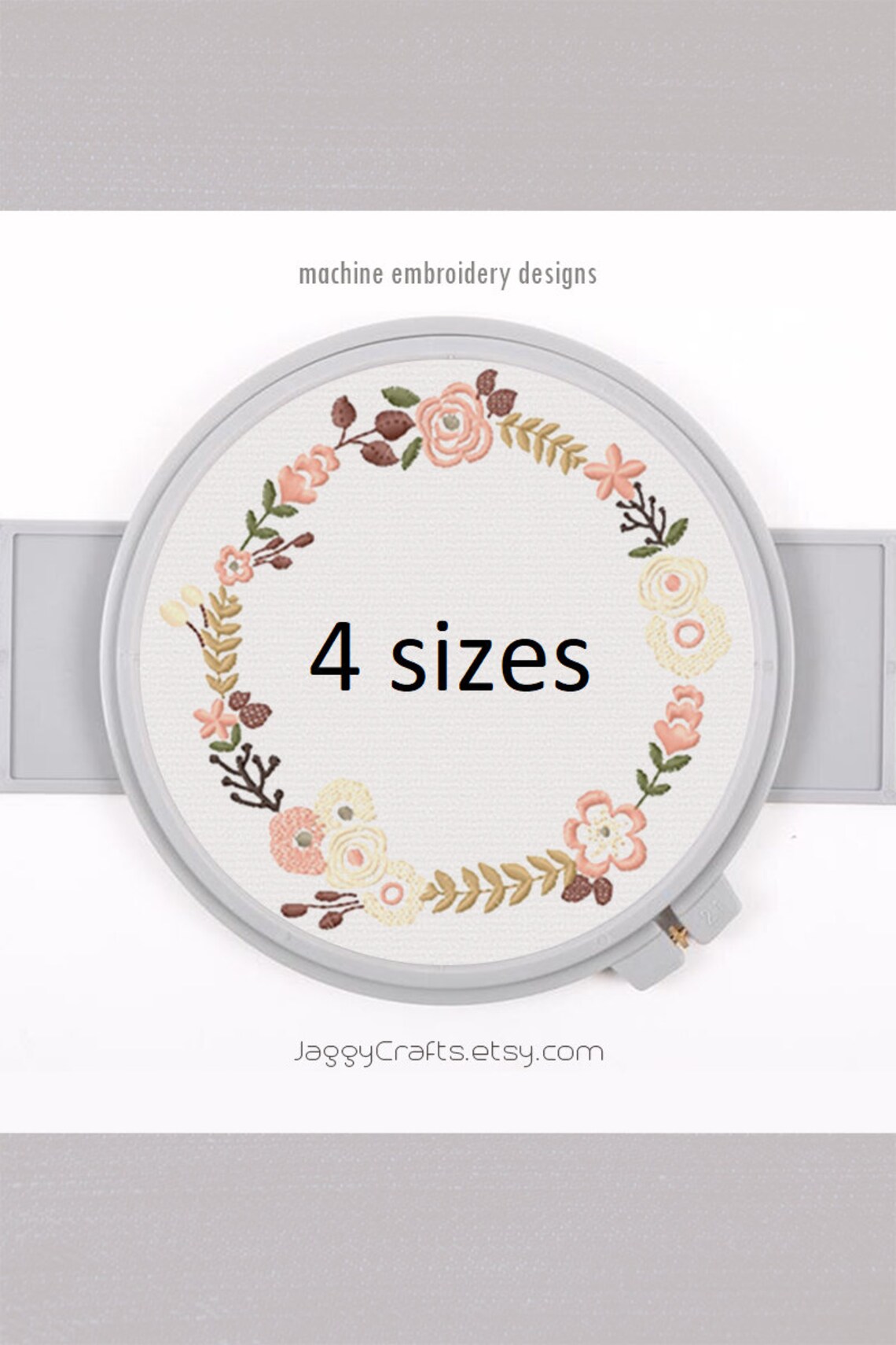 Floral Wreath Embroidery Frame Design for Monogram With SMALL | Etsy