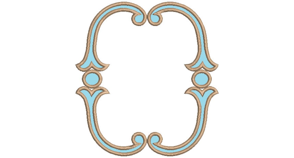 Vintage Oval Applique Frame Embroidery Design for Monogram Font Simple ...
