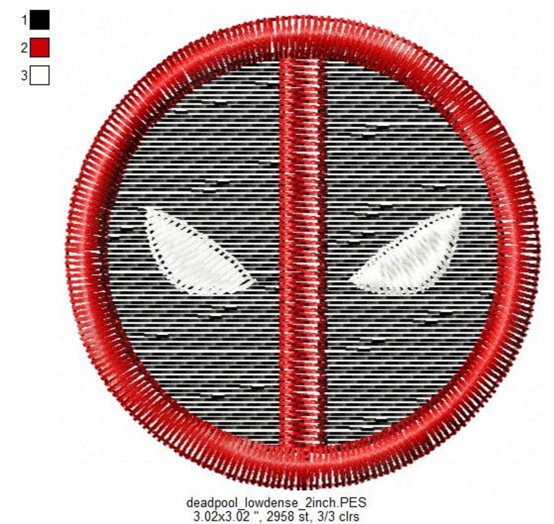 Deadpool Logo Embroidery Design in Applique and Low Density - Etsy UK