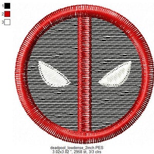 Deadpool Logo Embroidery Design in Applique and Low Density With ...