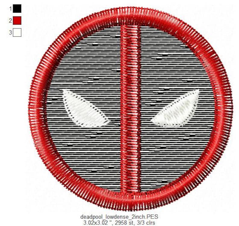 Deadpool Logo Embroidery Design in Applique and Low Density - Etsy