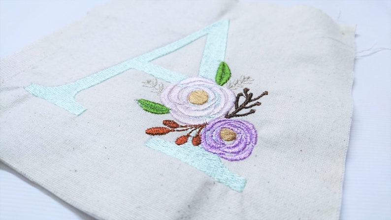 Floral Monogram Embroidery Fonts Design Bundle Flower Bunch | Etsy