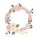 Floral Wreath Font Frame Monogram Design EMBROIDERY DESIGN FILE Instant ...