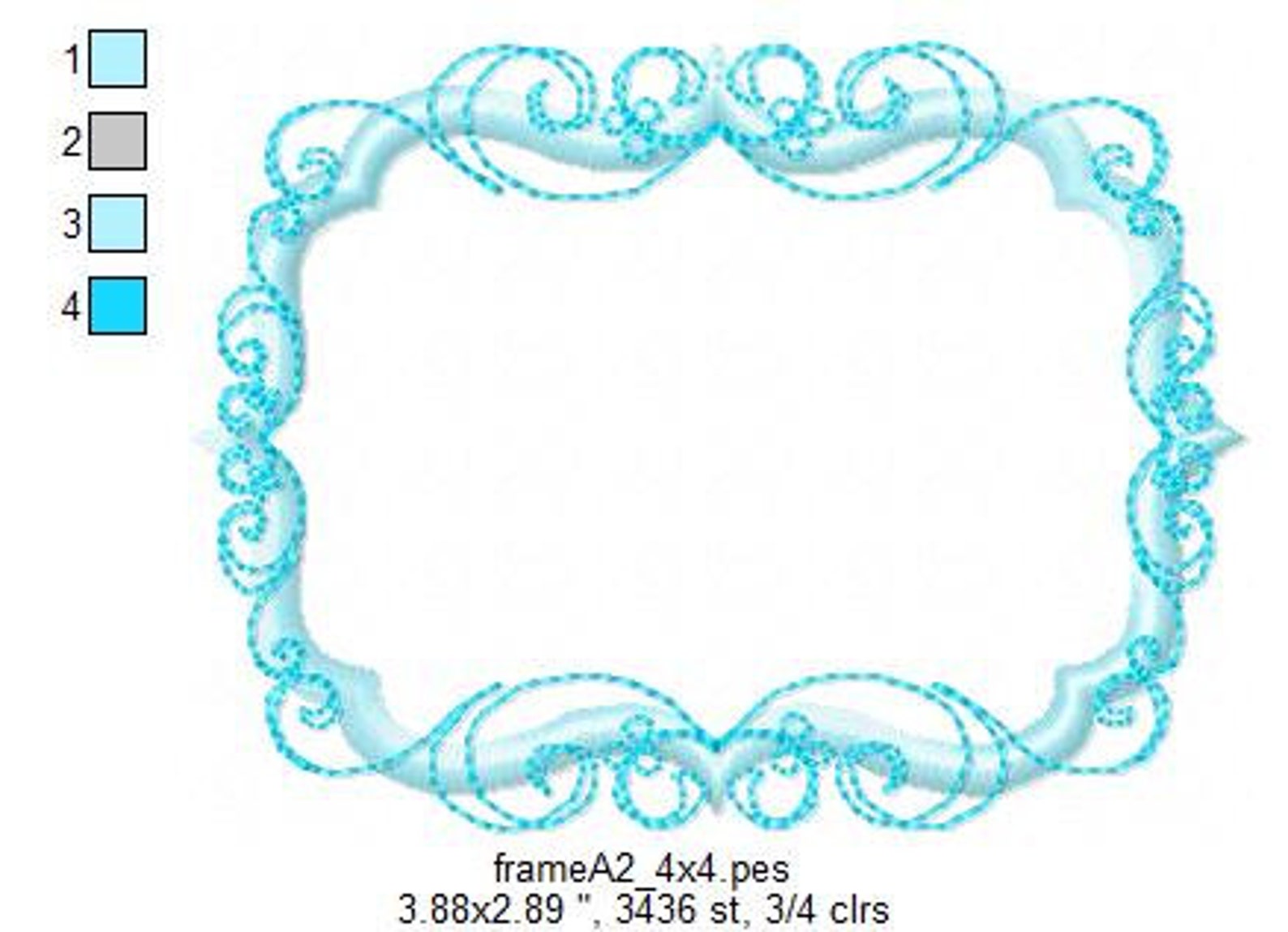 Swirl Decorative Rectangle Applique Frame embroidery design | Etsy