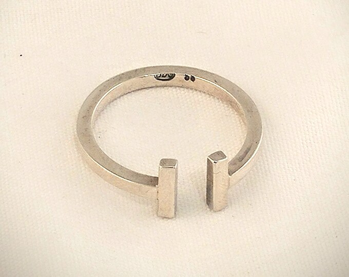 Sterling Silver Double T Ring - Etsy Canada