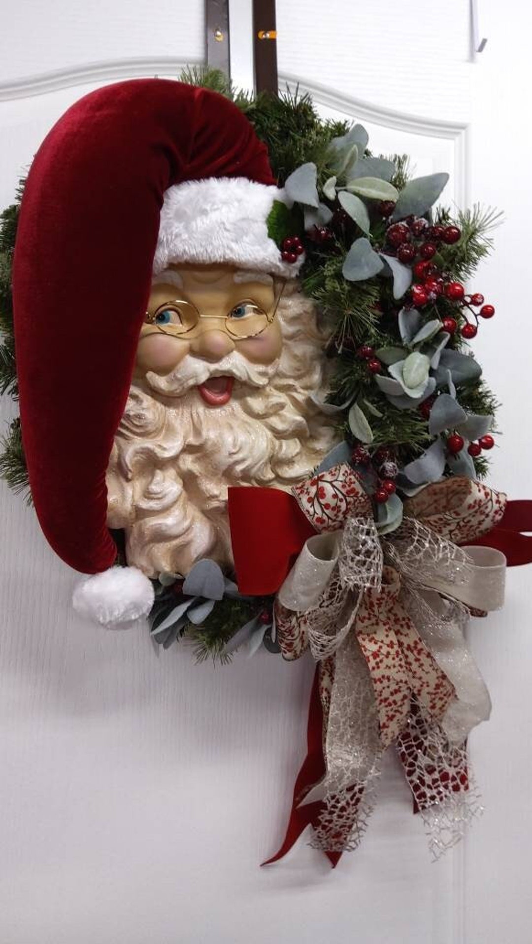 BEST SELLER Santa Wreath, Santa Claus, Christmas Wreath, Classic Santa ...