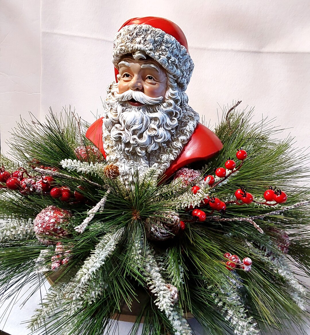 Vintage Santa Claus Bust Centerpiece - Etsy