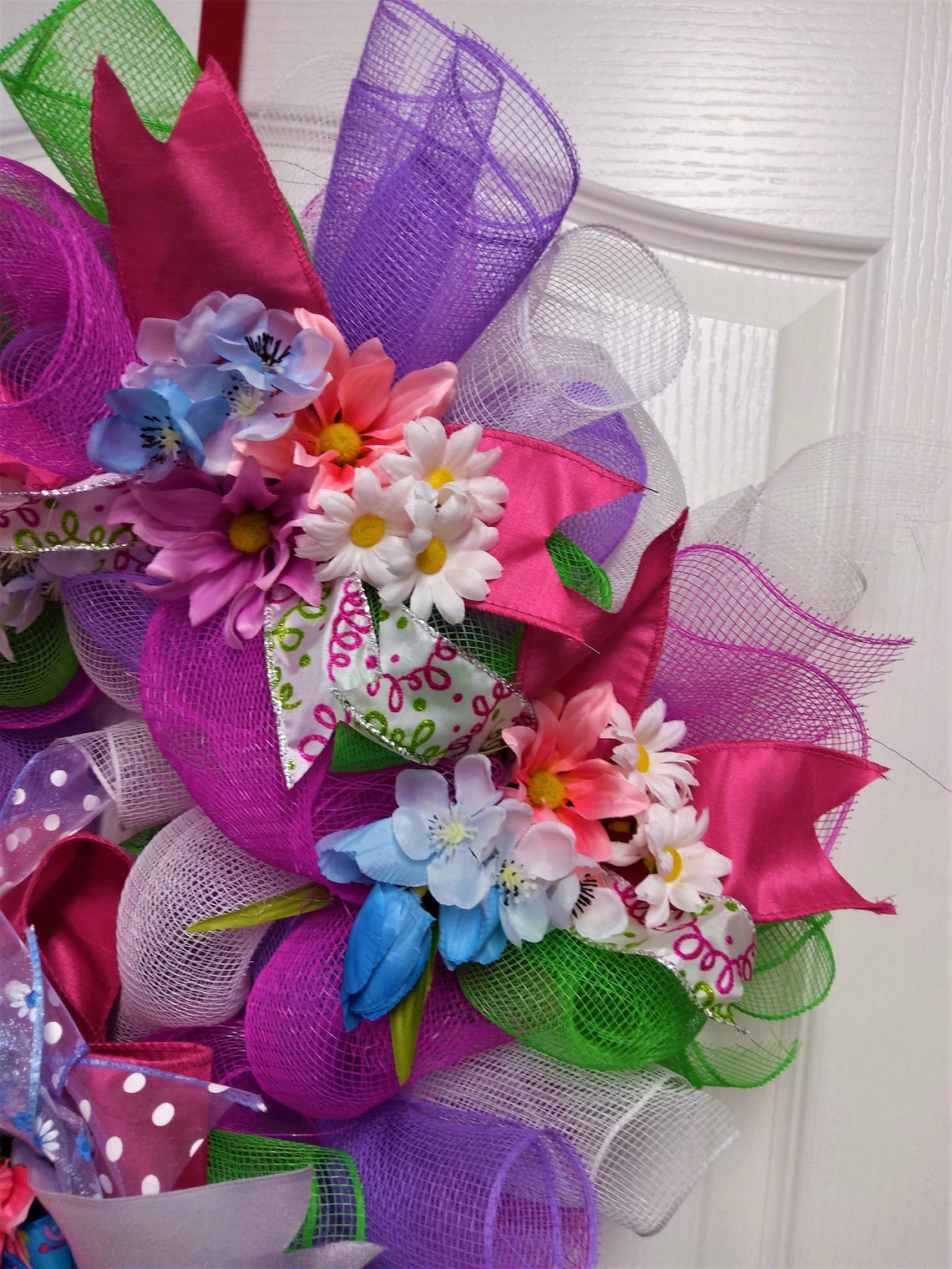 Perfect Summer Decor Featuring Mesh Ribbons Flowers and Flip - Etsy