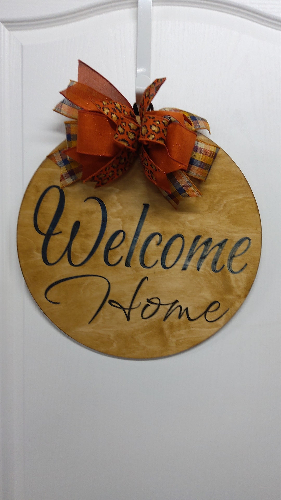 Rustic Welcome Home 18 Inch Round Engraved Hand Painted Sign - Etsy