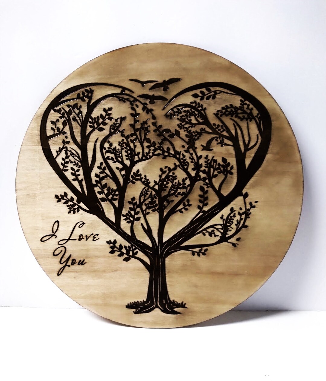 I Love You Tree, Valentine's Day, Gift for Her or Him, Engraved Sign ...