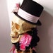 Skull Skeleton Totem Pole, Purple and Pink Flowers, Gothic Decor ...
