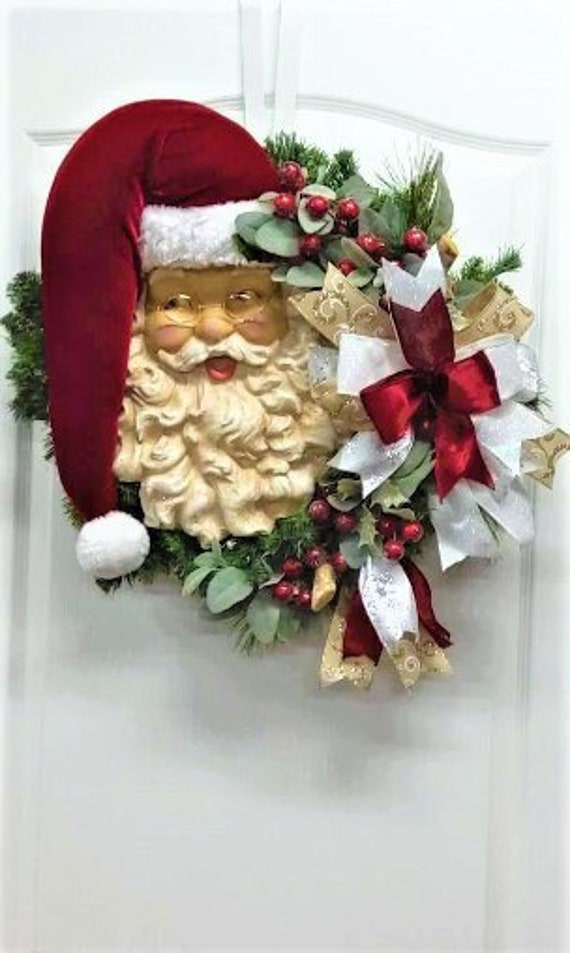 BEST SELLER Santa Wreath Santa Face Christmas Wreath - Etsy