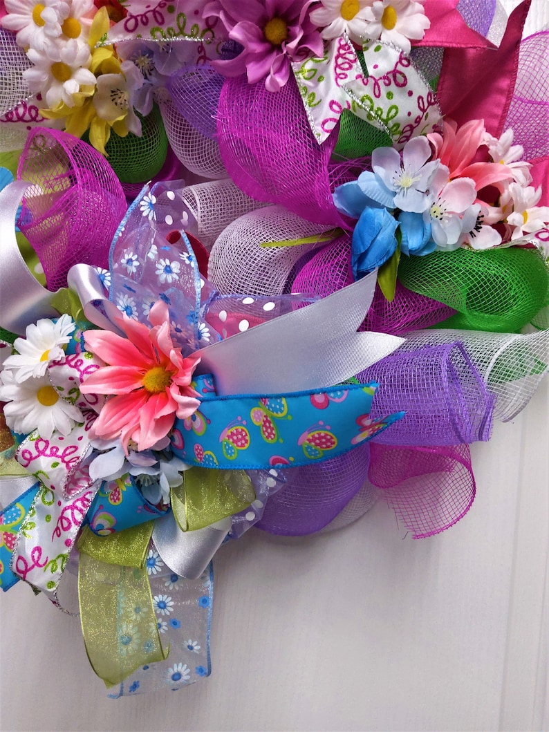 Perfect Summer Decor Featuring Mesh Ribbons Flowers and Flip - Etsy