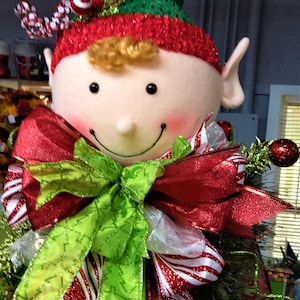 BEST SELLER Elf Head Tree Topper, Christmas Tree Toppergreat Gift - Etsy