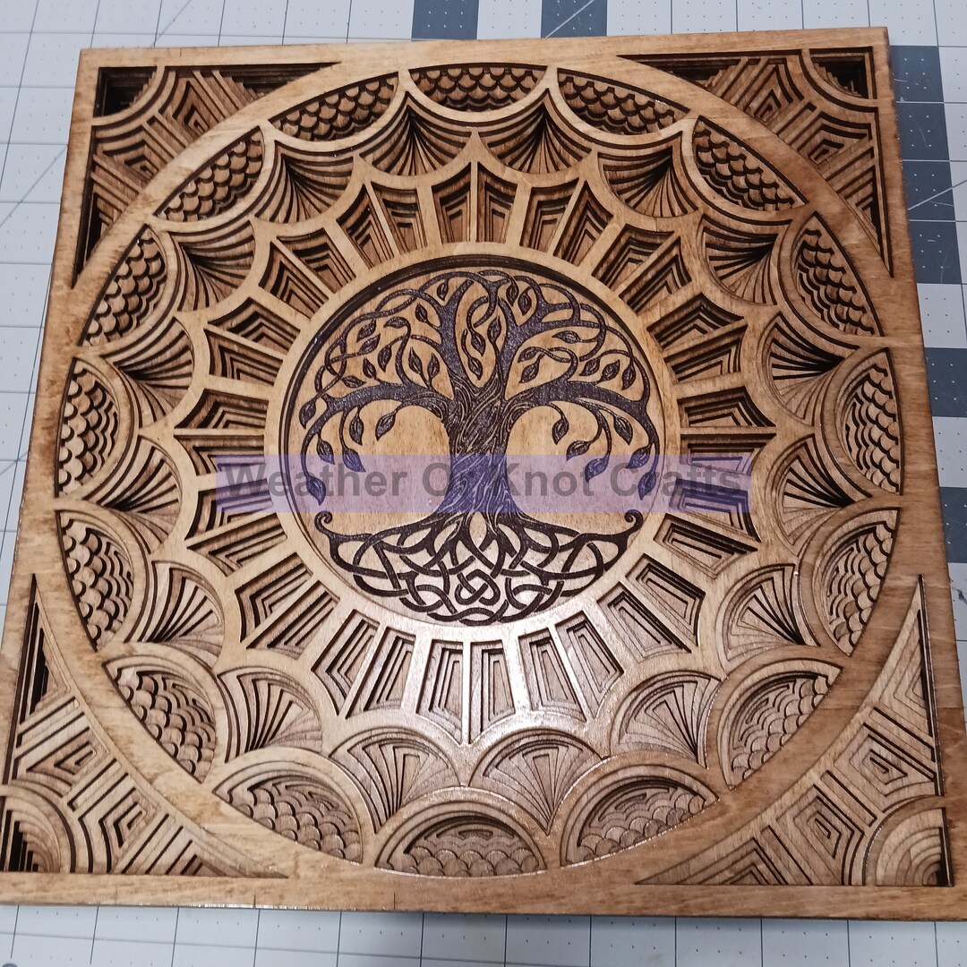 Tree of Life Multi Layered Birch Plywood, Laser Cut Mandala, Wall ...
