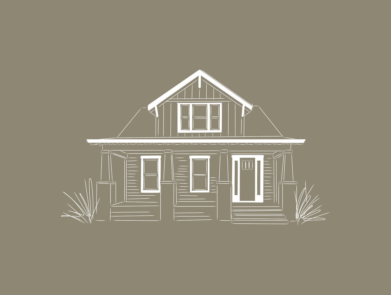 Custom Home Line Drawing | Digital Printable Download - Etsy
