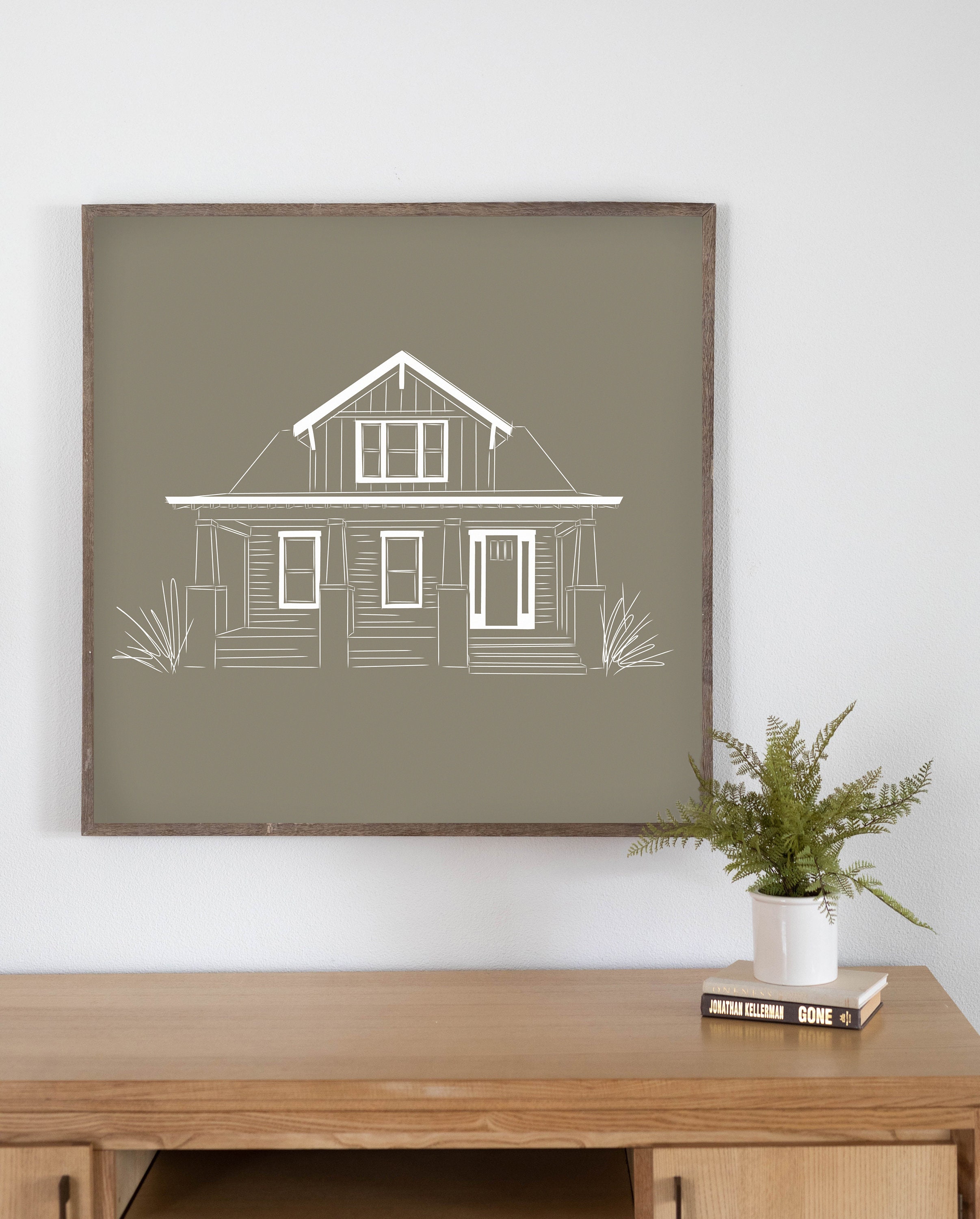 Custom Home Line Drawing | Digital Printable Download - Etsy