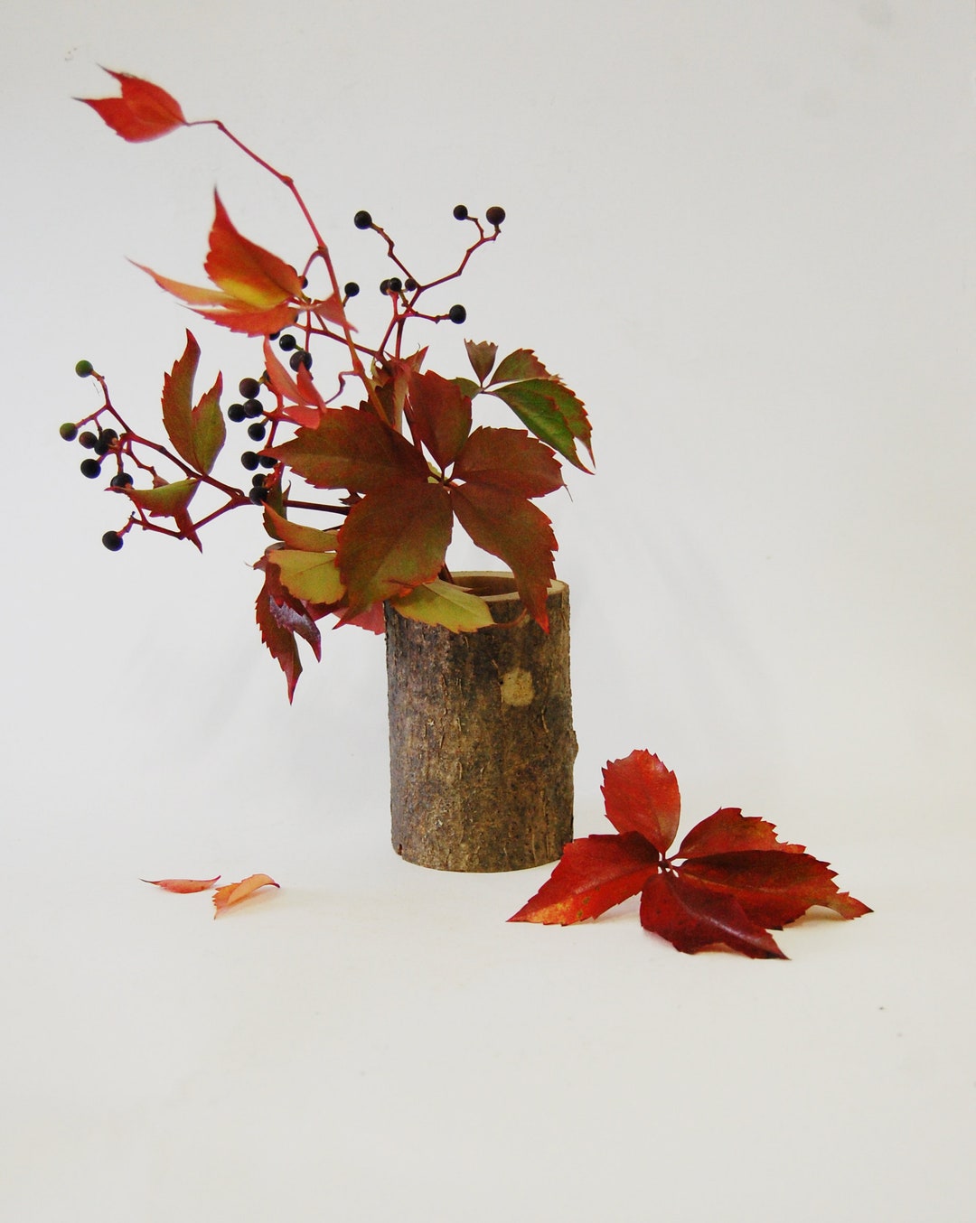 Log Vase Thanksgiving Table Centerpiece Hygge Home Decor - Etsy