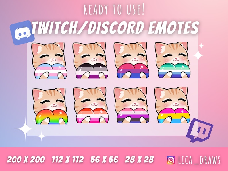 8 Pride Flag Cats for Twitch / Youtube / Discord / Streaming / Ready to ...