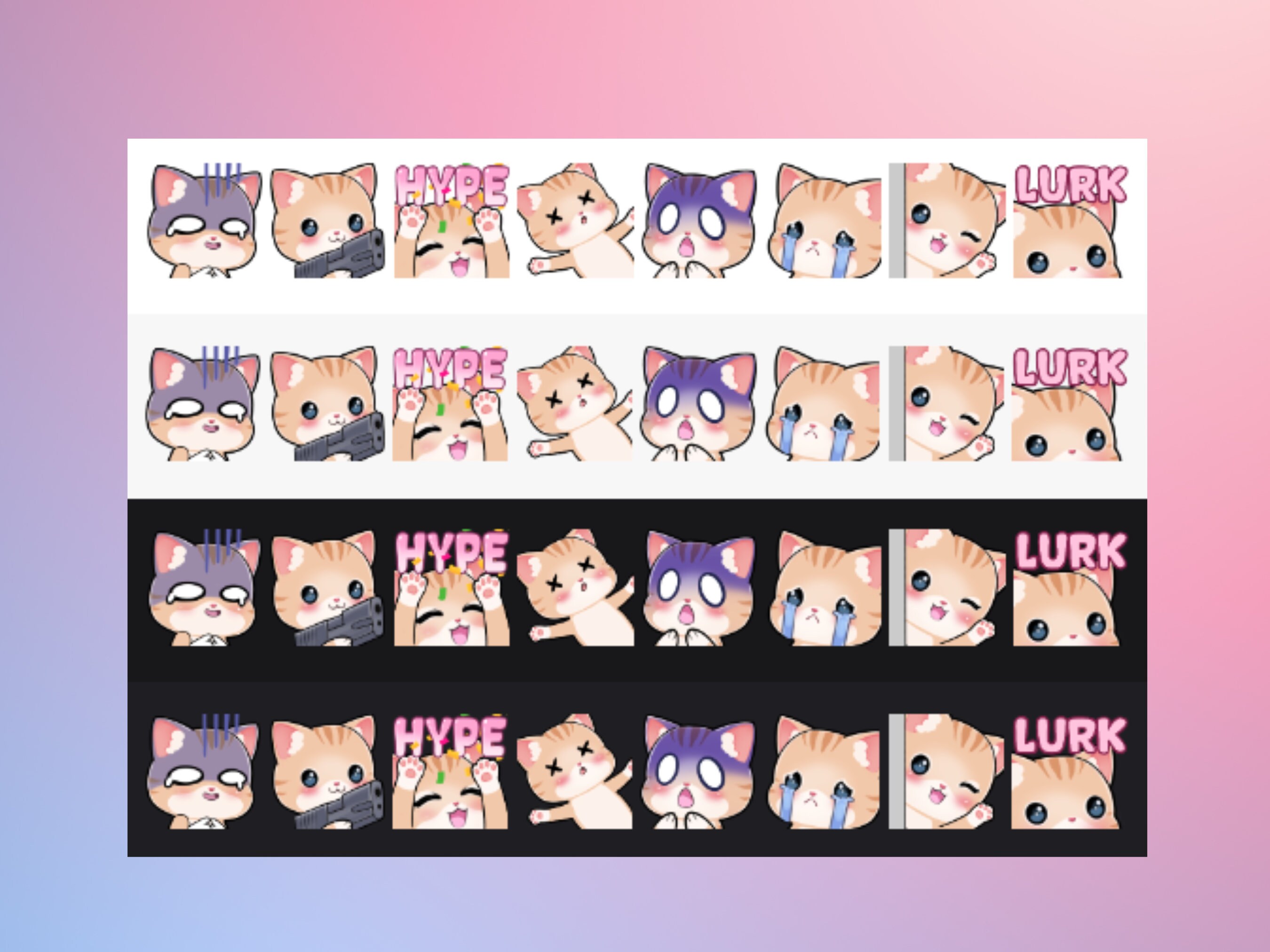 14 Tabby Cat EMOTES for Twitch / Youtube / Discord / Streaming / Ready ...