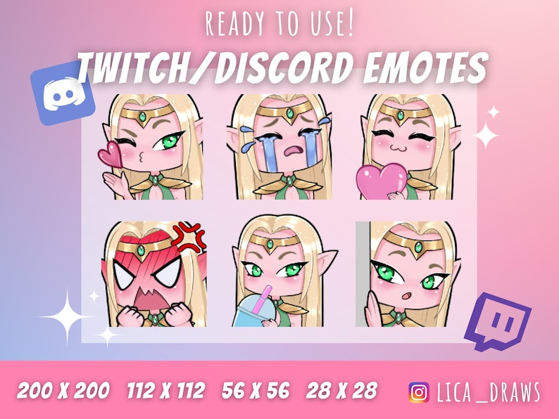 Blonde Elf EMOTES for Twitch / Youtube / Discord / Streaming / Ready to ...