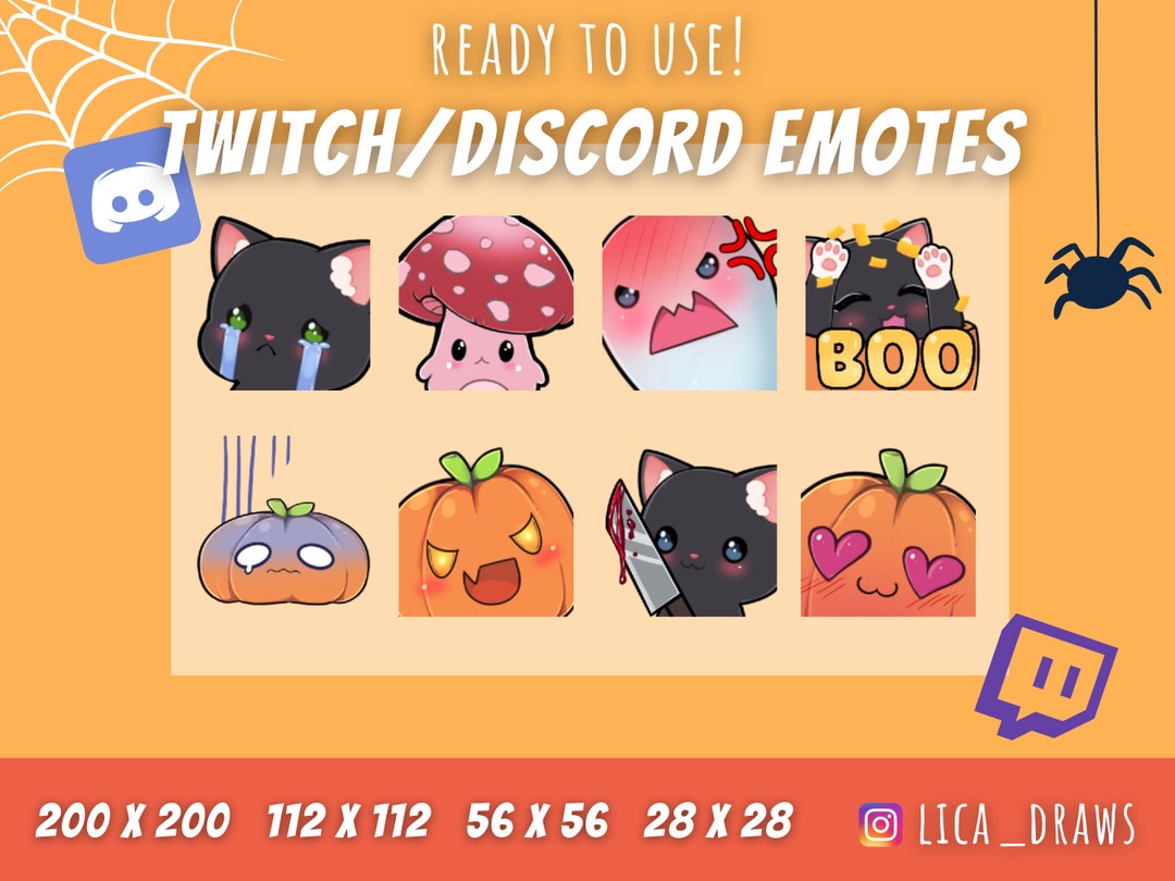 Halloween Fall Themed EMOTES for Twitch / Youtube / Discord / Streaming ...