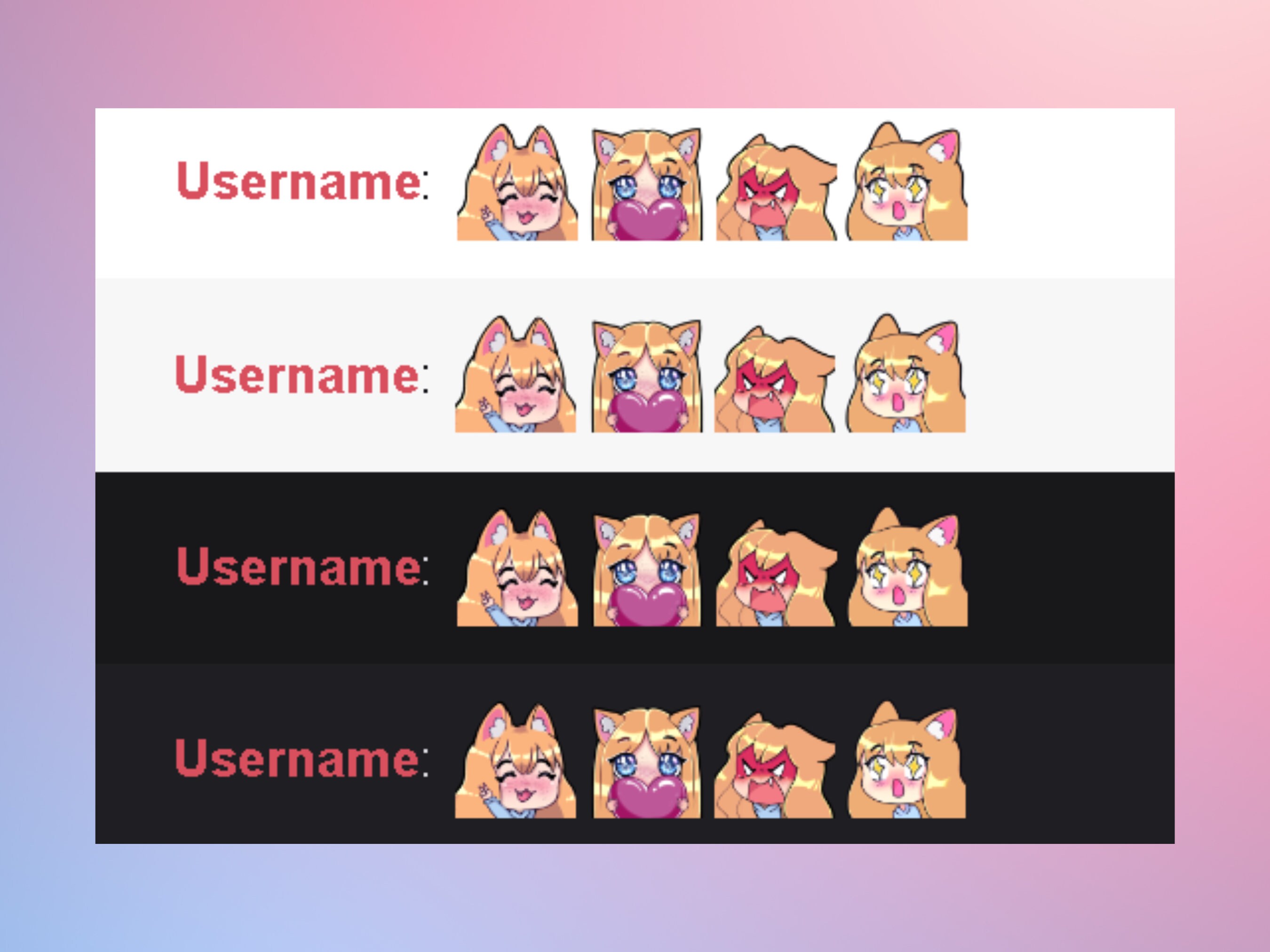 Blonde Neko Girl EMOTES for Twitch / Youtube / Discord / Streaming ...
