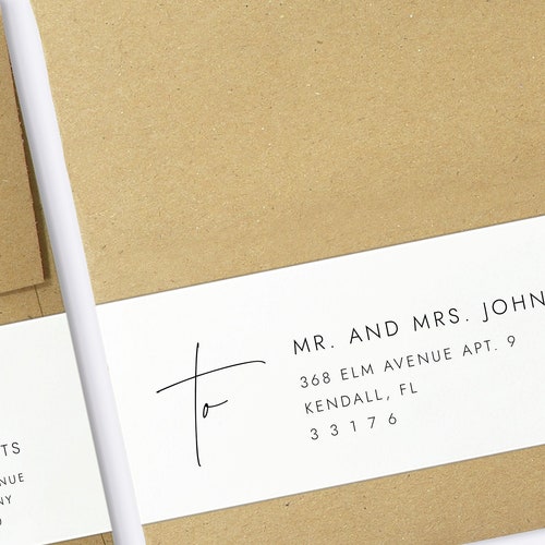 Modern Wrap Around Address Label Template Printable Sticker - Etsy