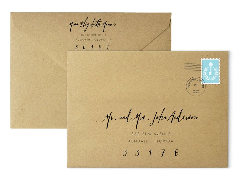 Modern Digital Wedding Envelope Template Guest Addressing | Etsy