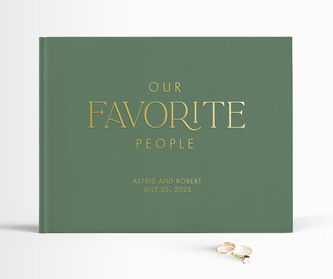 Our Favorite People Guest Book, Modern Luxe Guestbook, Gold Foil Guest ...