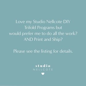 Printed Trifold Wedding Program, Tri Fold Folded Wedding Ceremony Program, Print and Ship Tri ...