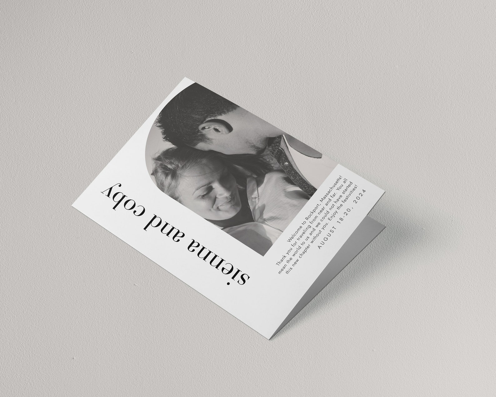 Modern Bold Wedding Weekend Itinerary, Printed Arch Schedule QR Code ...