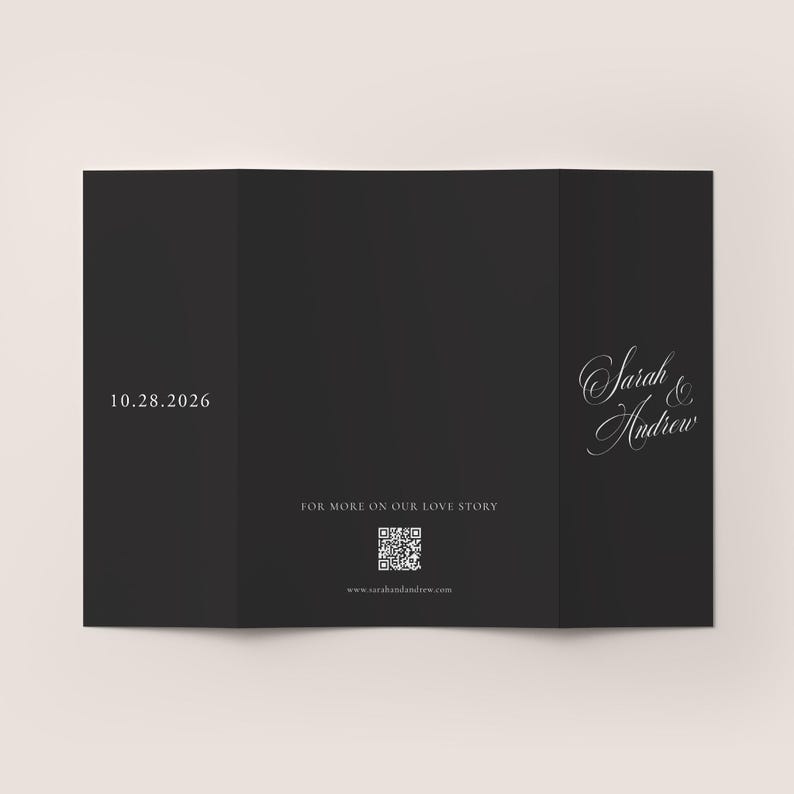 BESOTTED | Printed Black Gatefold Wedding Invitation, Double Door White ...
