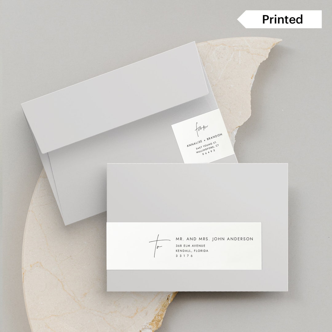MODERN MONOGRAM | Wraparound Address Labels, Print & Ship Wedding ...